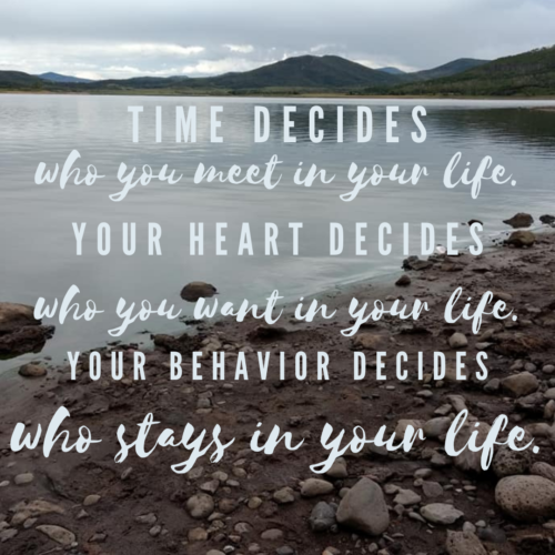 Time Decides Who You Meet in Your Life - Robin Michael